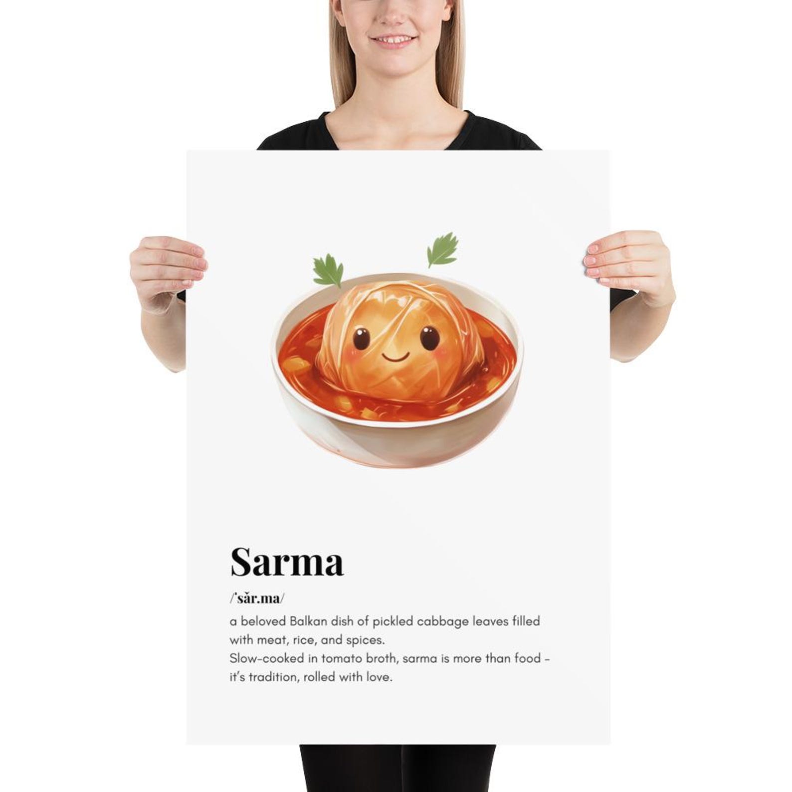 Sarma Definition| Funny Balkan Food Poster | Minimalist Kitchen Wall ...