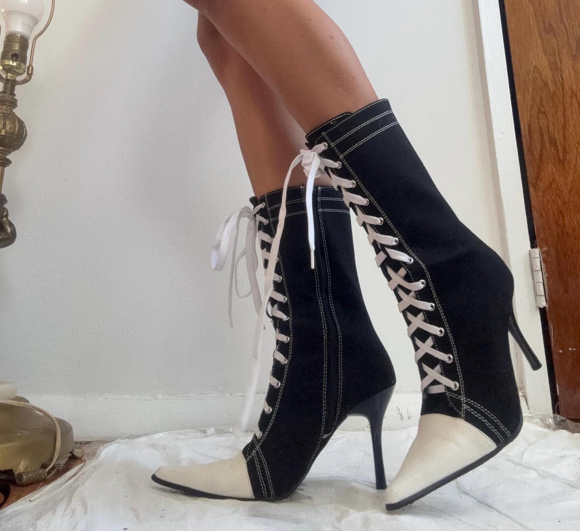 Sporty Vintage Y2k Sneaker Heel Indie Sleaze Boots Sporty Vintage Y2k Sneaker Heel Indie Sleaze Boots