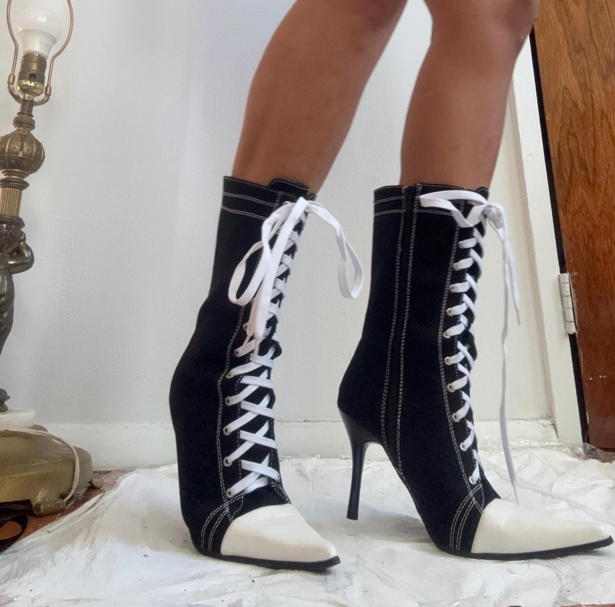 Sporty Vintage Y2k Sneaker Heel Indie Sleaze Boots. Whimsygoth 00s Camp ...