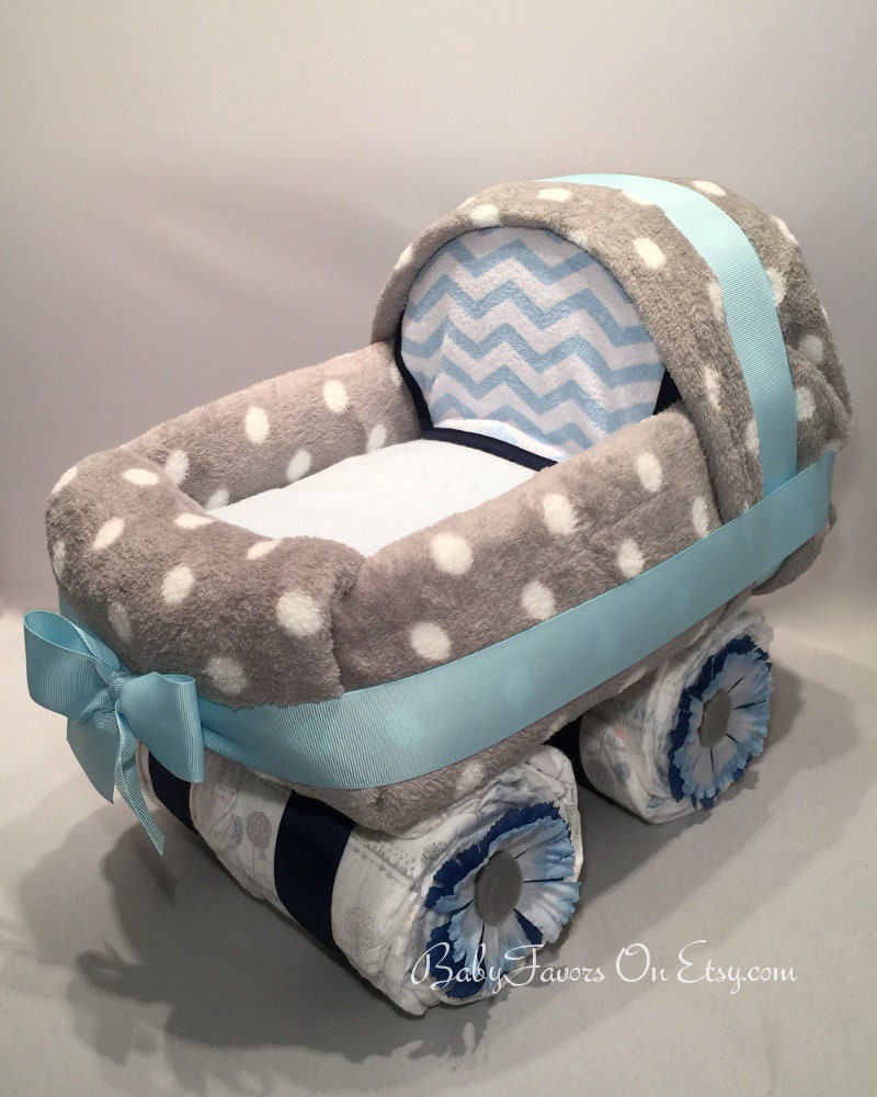 Baby Carriage Diaper Cake in Many Colors - Gift or Centerpiece for Baby ...