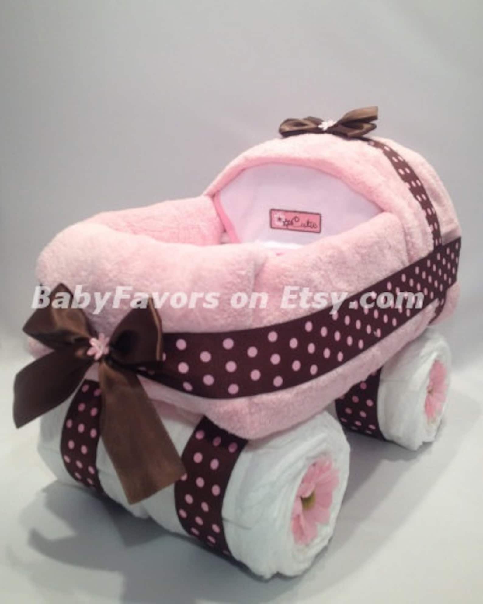 Baby Carriage Diaper Cake in Many Colors - Gift or Centerpiece for Baby ...