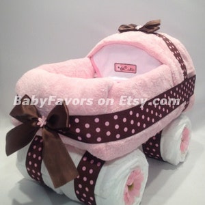Baby Carriage Diaper Cake in Many Colors - Gift or Centerpiece for Baby ...