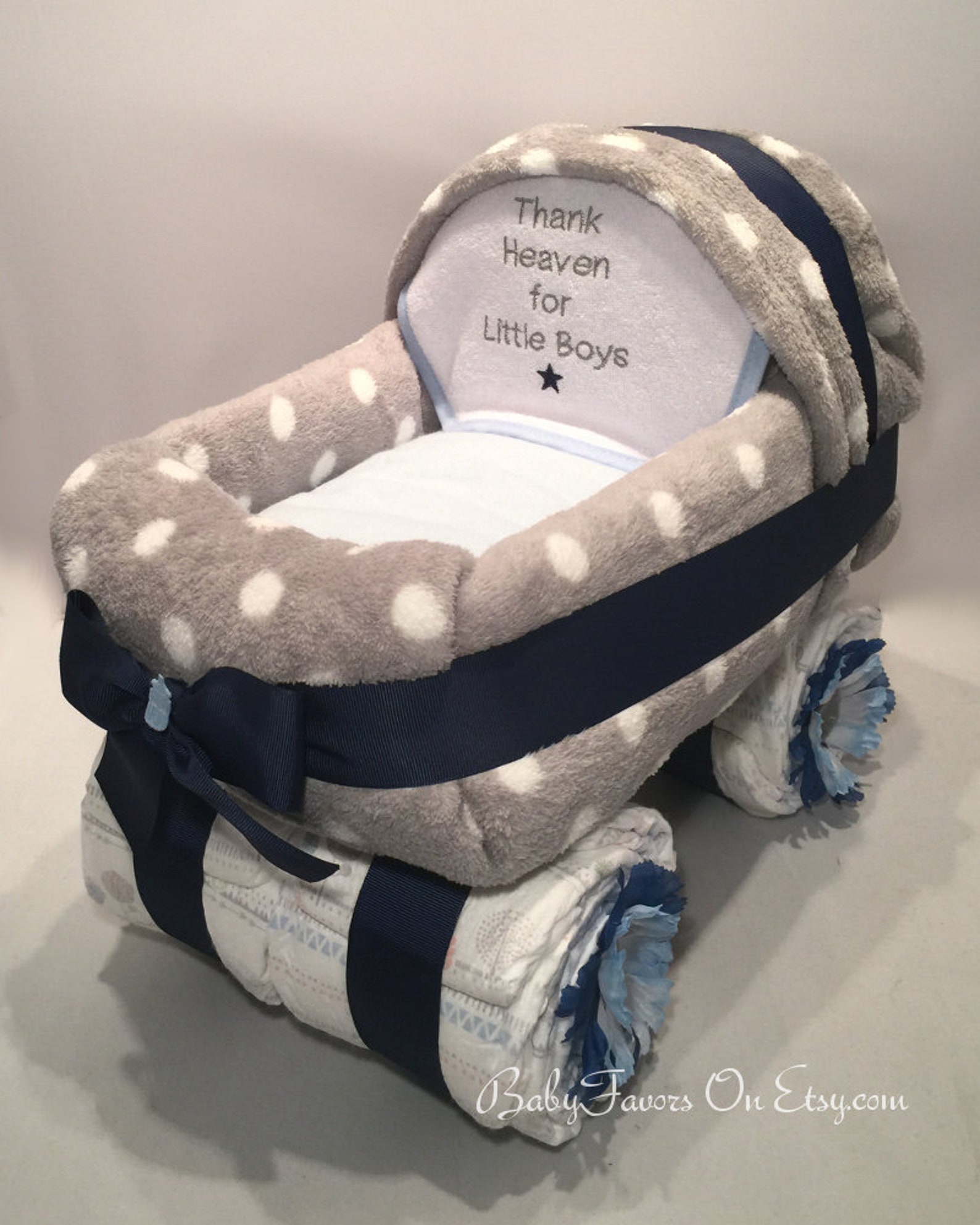 Baby Carriage Diaper Cake in Many Colors - Gift or Centerpiece for Baby ...