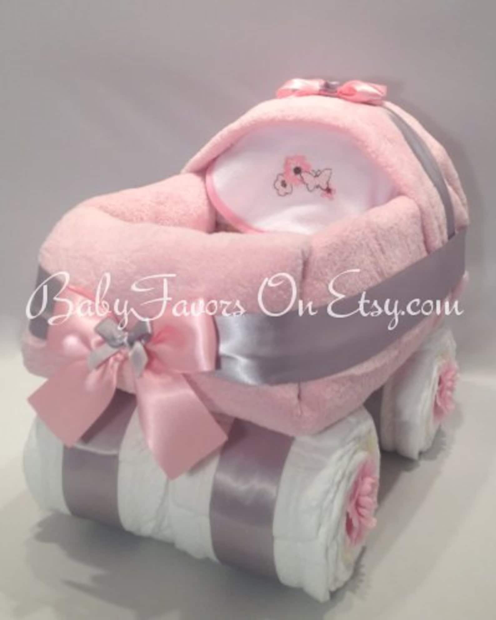 Baby Carriage Diaper Cake in Many Colors - Gift or Centerpiece for Baby ...