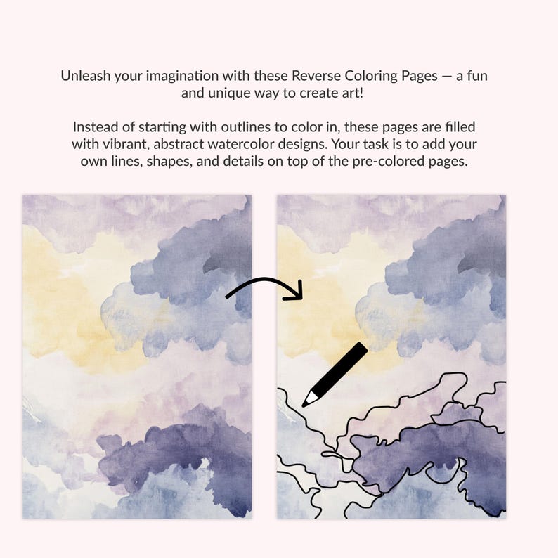 Reverse Coloring Pages - 10 Abstract Designs | Printable PDF in Letter ...
