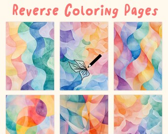 Reverse Coloring Pages - 10 Abstract Designs | Printable PDF in Letter ...
