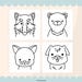 Animal Heads Coloring Pages | Set of 20 Super Cute Bold and Easy ...