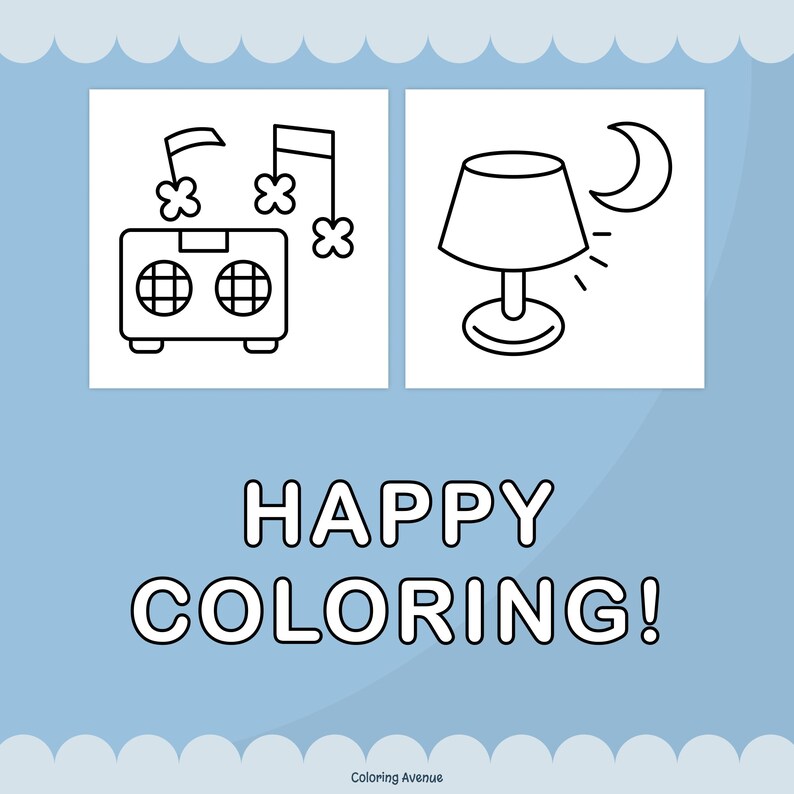 Night Routine Coloring Pages | Set of 20 Super Cute Bold and Easy ...