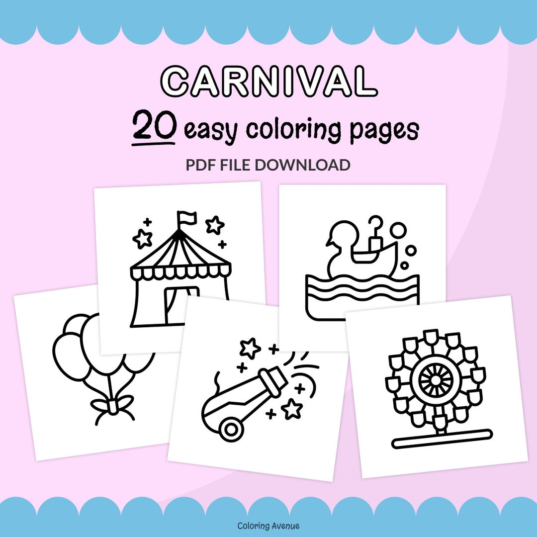 20 Printable Carnival Coloring Pages – Bold & Easy Circus Designs for ...