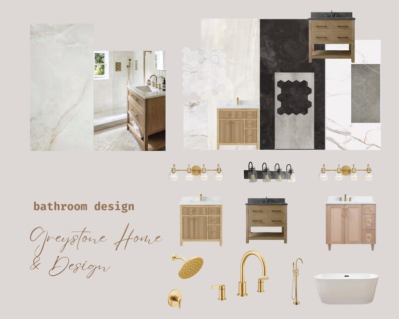 Premade Bathroom Moodboard, Shopping List, Virtual Interior Design ...