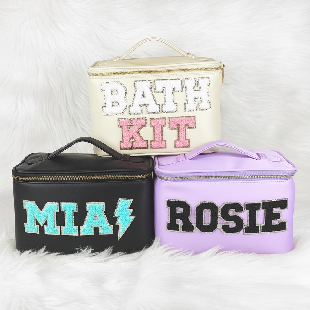 Cosmetic Case Custom Toiletry Bag Personalized Makeup Bag Sewn on ...