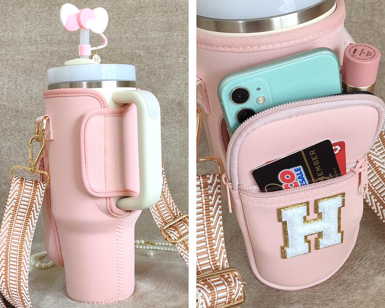 Custom 40 Oz Cup Pouch With Strap Personalized Tumbler Bag Cup ...