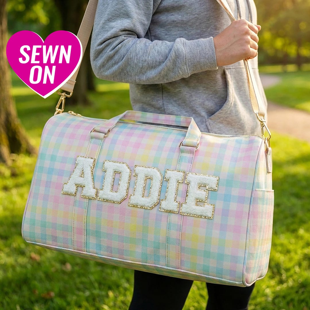 Personalized Duffle Bag Sewn Patches Custom Nylon Duffle Bag Travel ...
