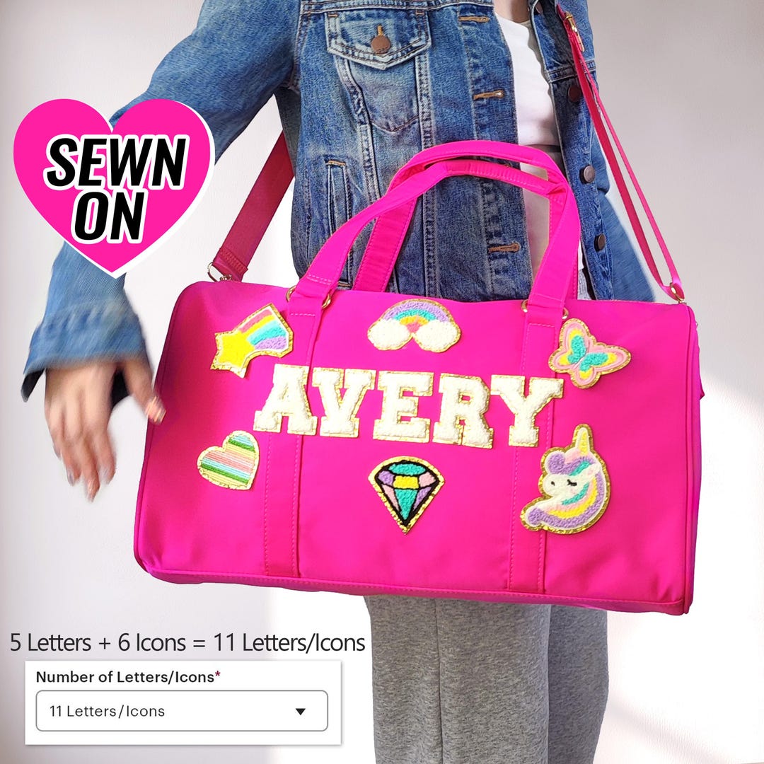 Custom Duffle Bag Sewn on Patches Personalized Nylon Duffle Bag ...