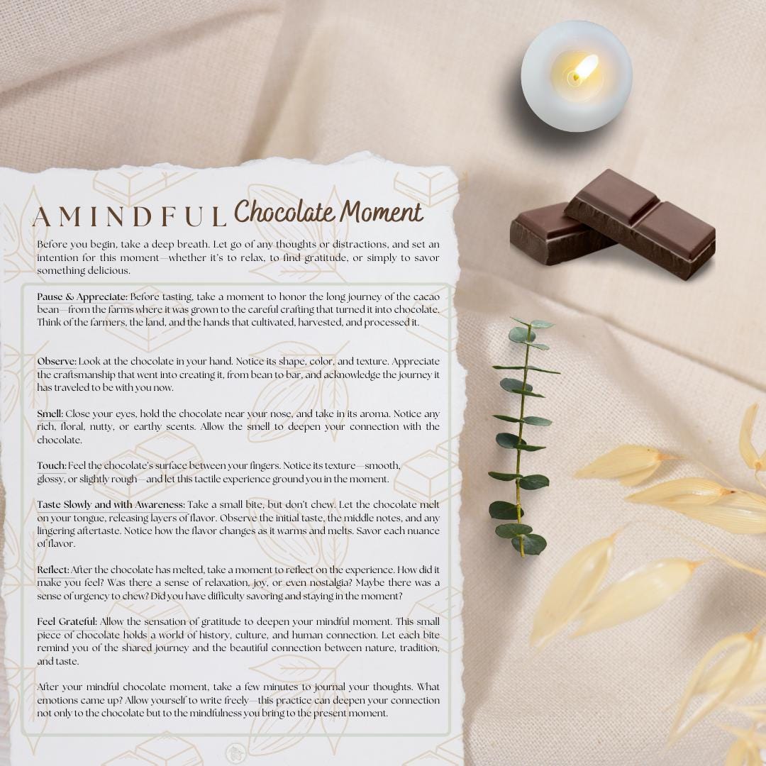 Mindful Chocolate Eating Guide Digital Download, Chocolate Meditation ...