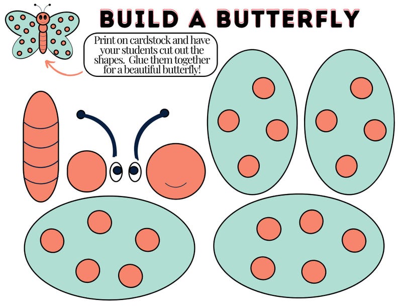 Create a Butterfly | Cut and Paste Craft Activity for Preschool ...