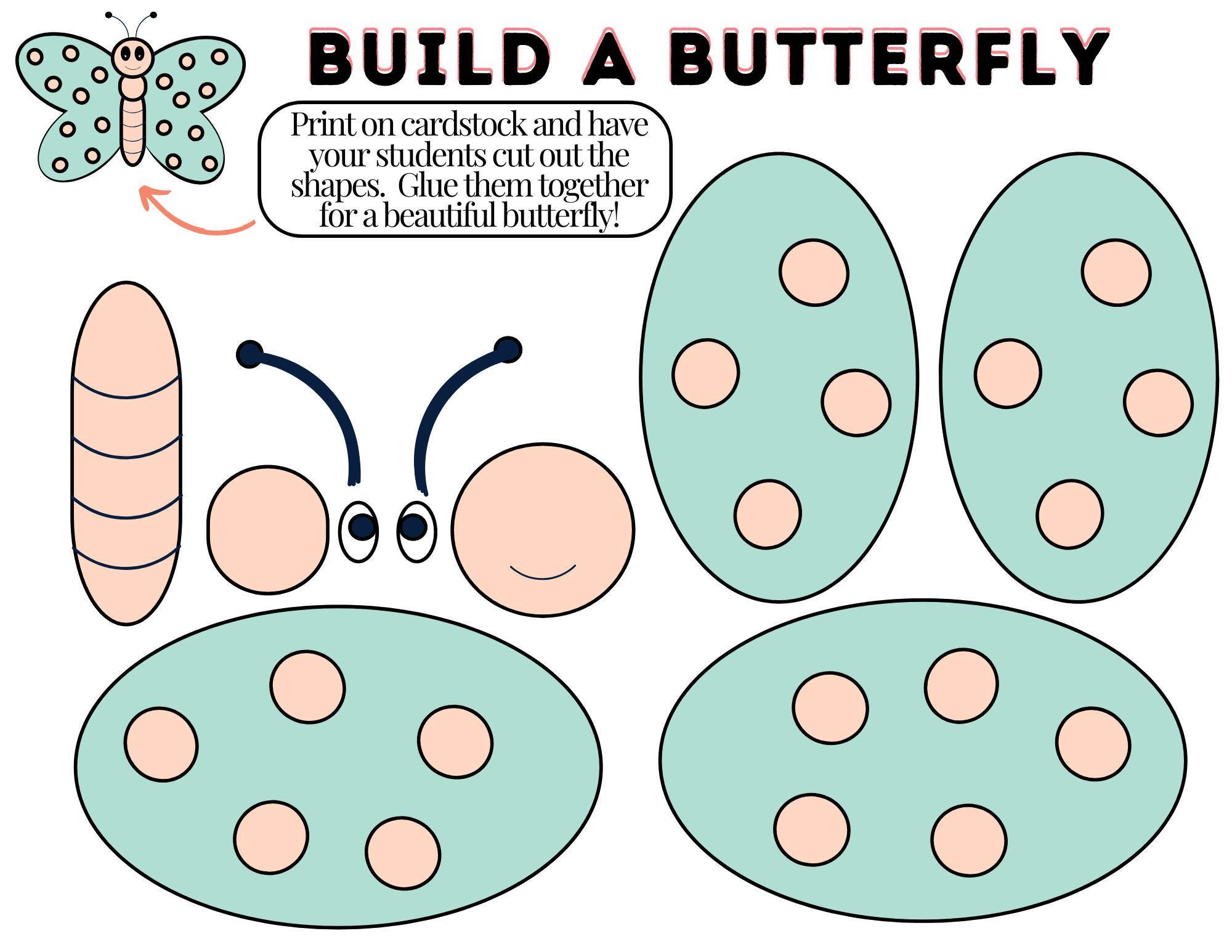 Create a Butterfly | Cut and Paste Craft Activity for Preschool ...
