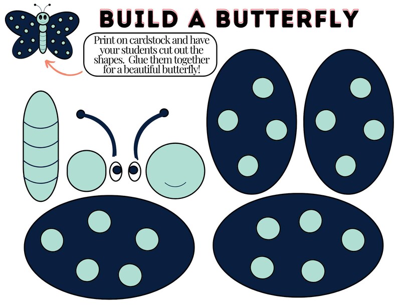 Create a Butterfly | Cut and Paste Craft Activity for Preschool ...