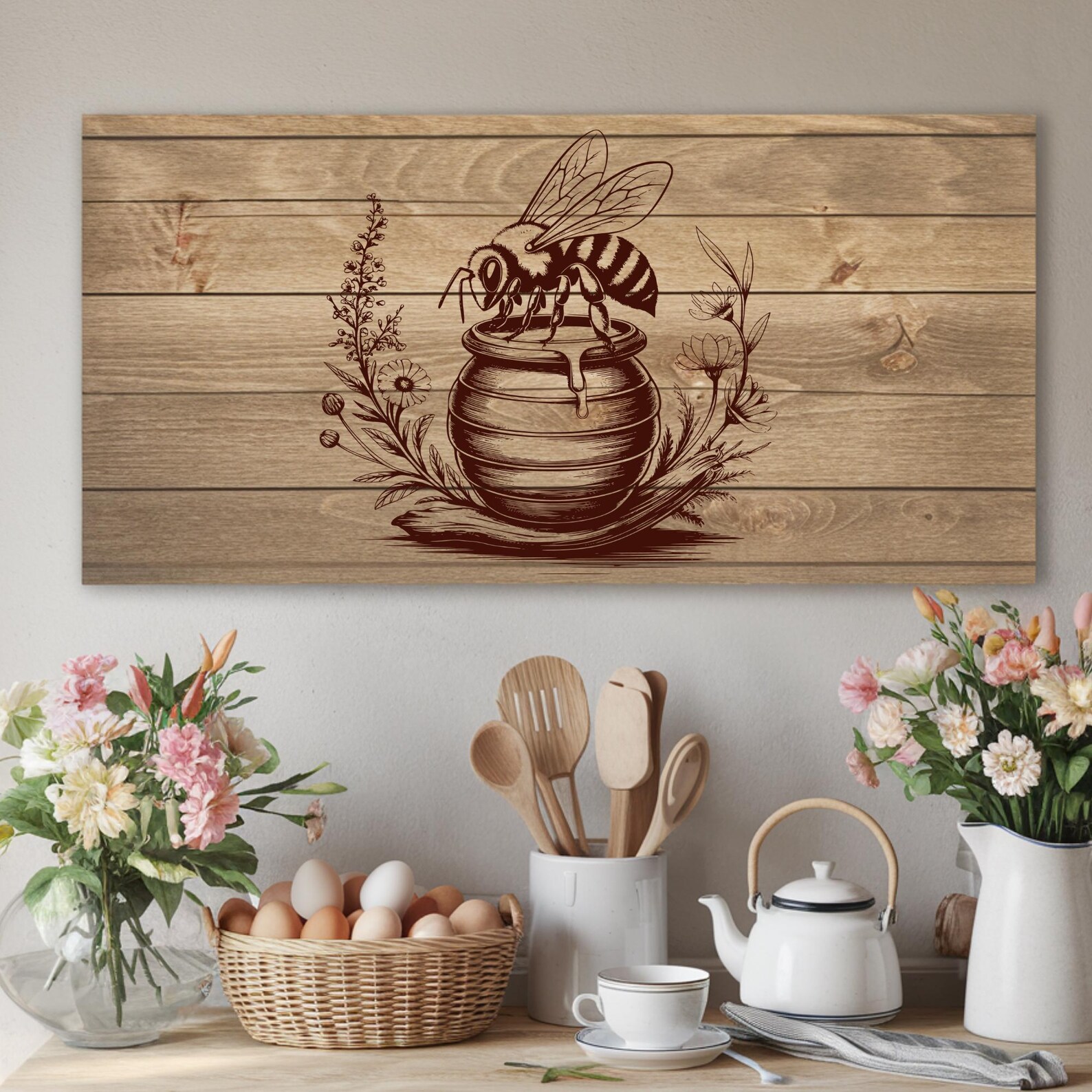 Honey Bee SVG, Bumble Bee, Spring Time SVG PNG, Vector Graphic, Laser ...