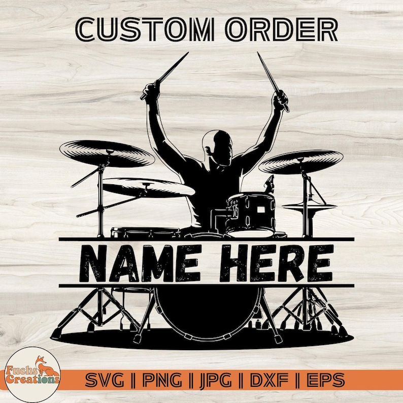 Custom Drummer SVG, Custom Drum Set SVG File, Drum DXF, Drummer Fun ...