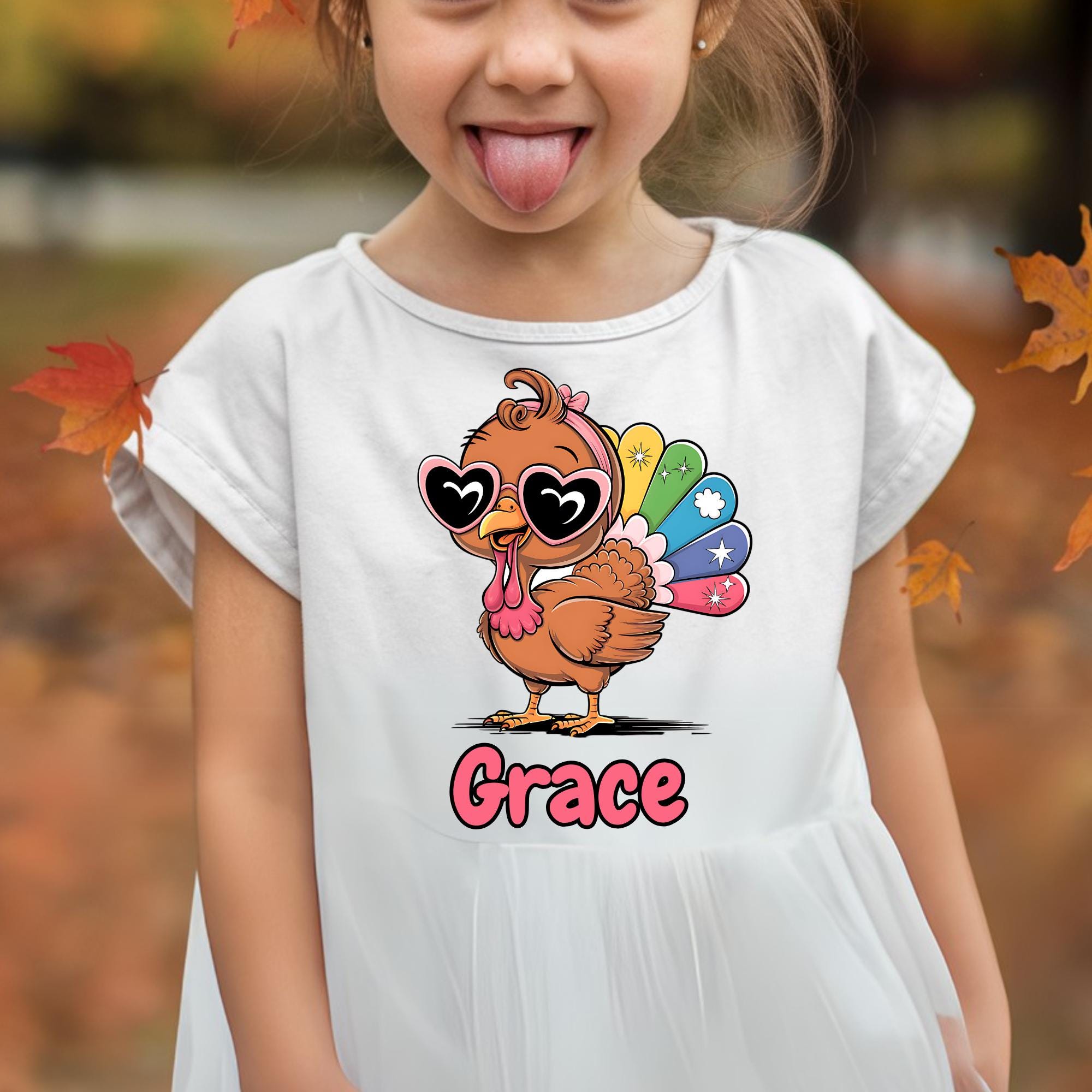 Rainbow Turkey PNG, Cute Turkey PNG, Personalized Turkey Digital Art ...
