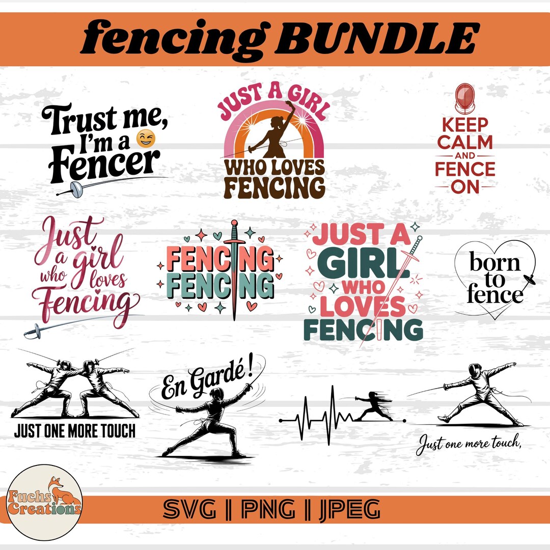 Fencing SVG Bundle: Fencer Gift Designs (digital Download) - Etsy