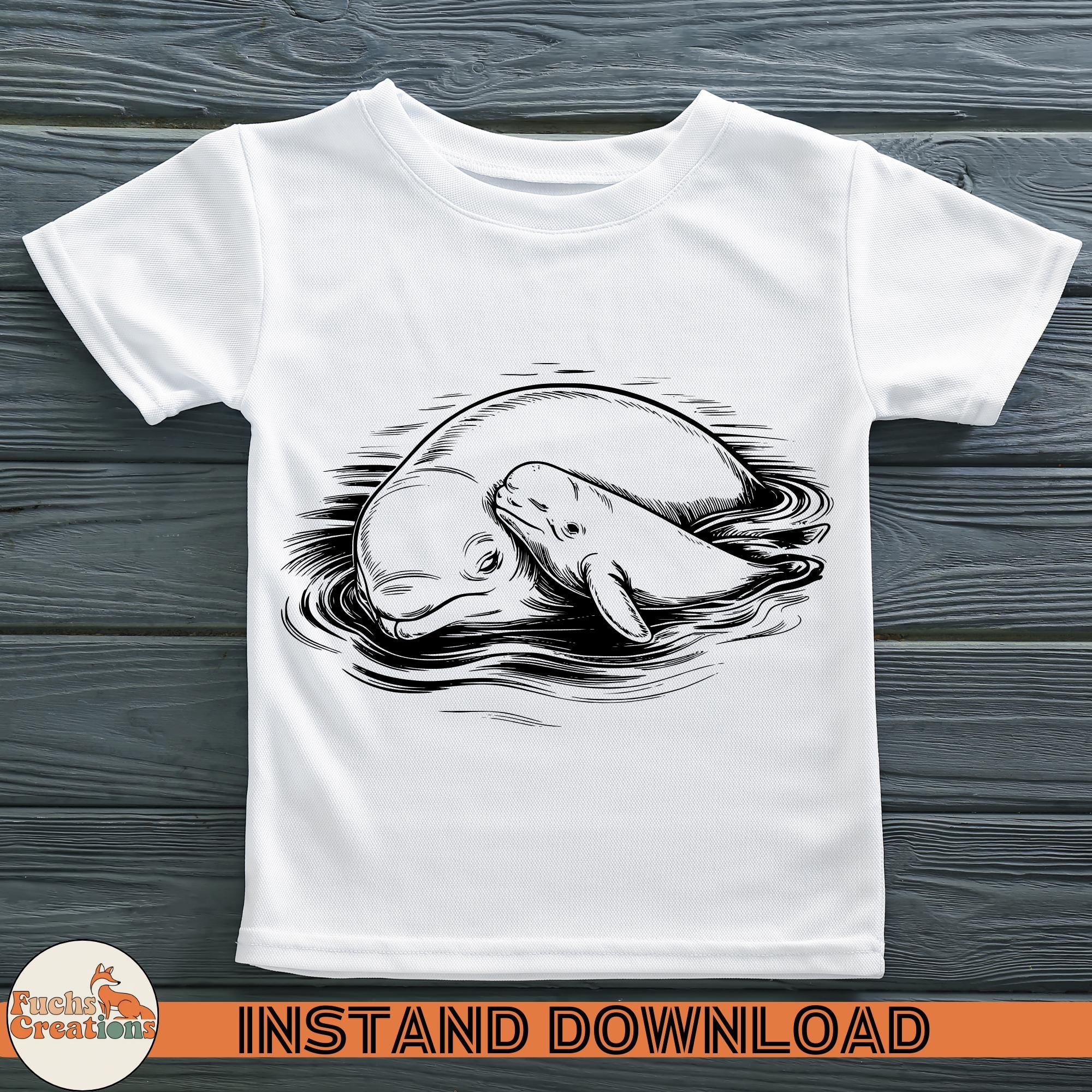 Beluga Whale SVG, Ocean Animal SVG, Underwater Scene SVG, Marine Life ...