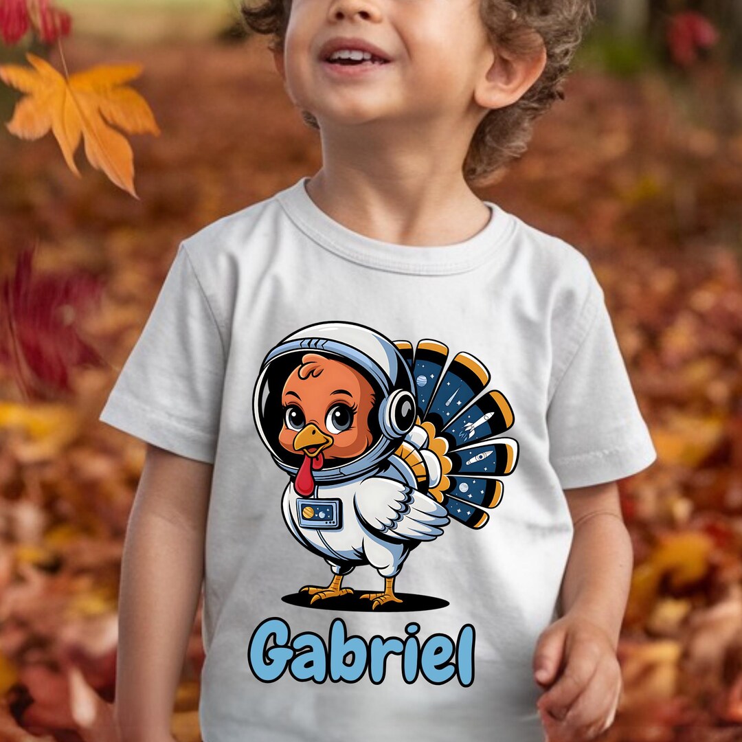 Personalized Astronaut Turkey PNG, Quirky Space Boy Art for Custom Name ...