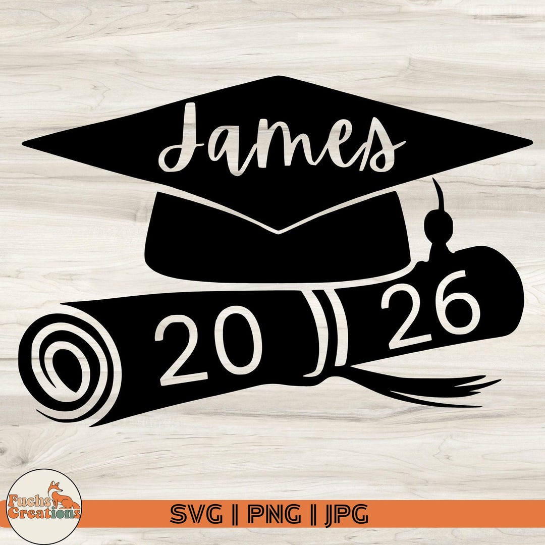 Custom 2026 Graduation SVG: Personalized Name, Cap Design (digital ...