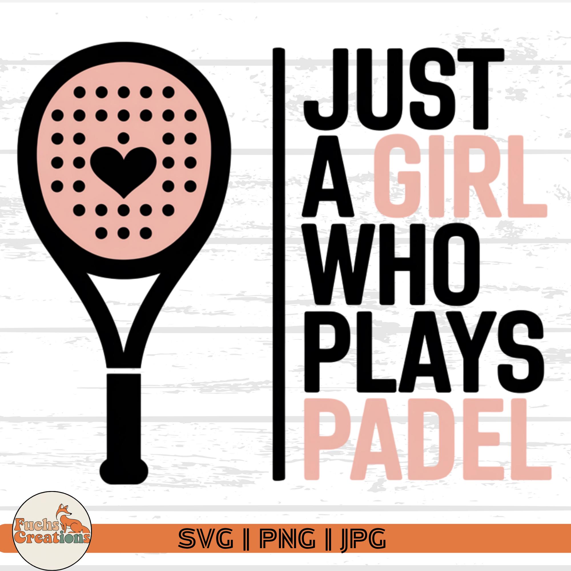 Padel Girl SVG: Racket Heart Design - Sporty Clipart (digital Download ...