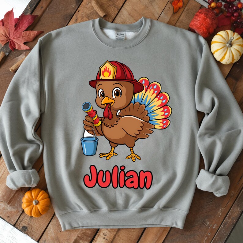 Fireman Turkey PNG, Sunflower Turkey PNG, Personalized Turkey Digital ...