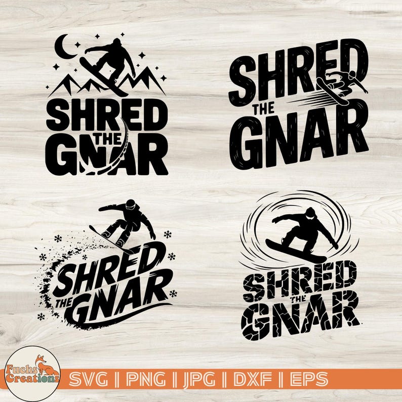 Shred the Gnar SVG Bundle, Snowboard Svg, Snowboard Life Png ...