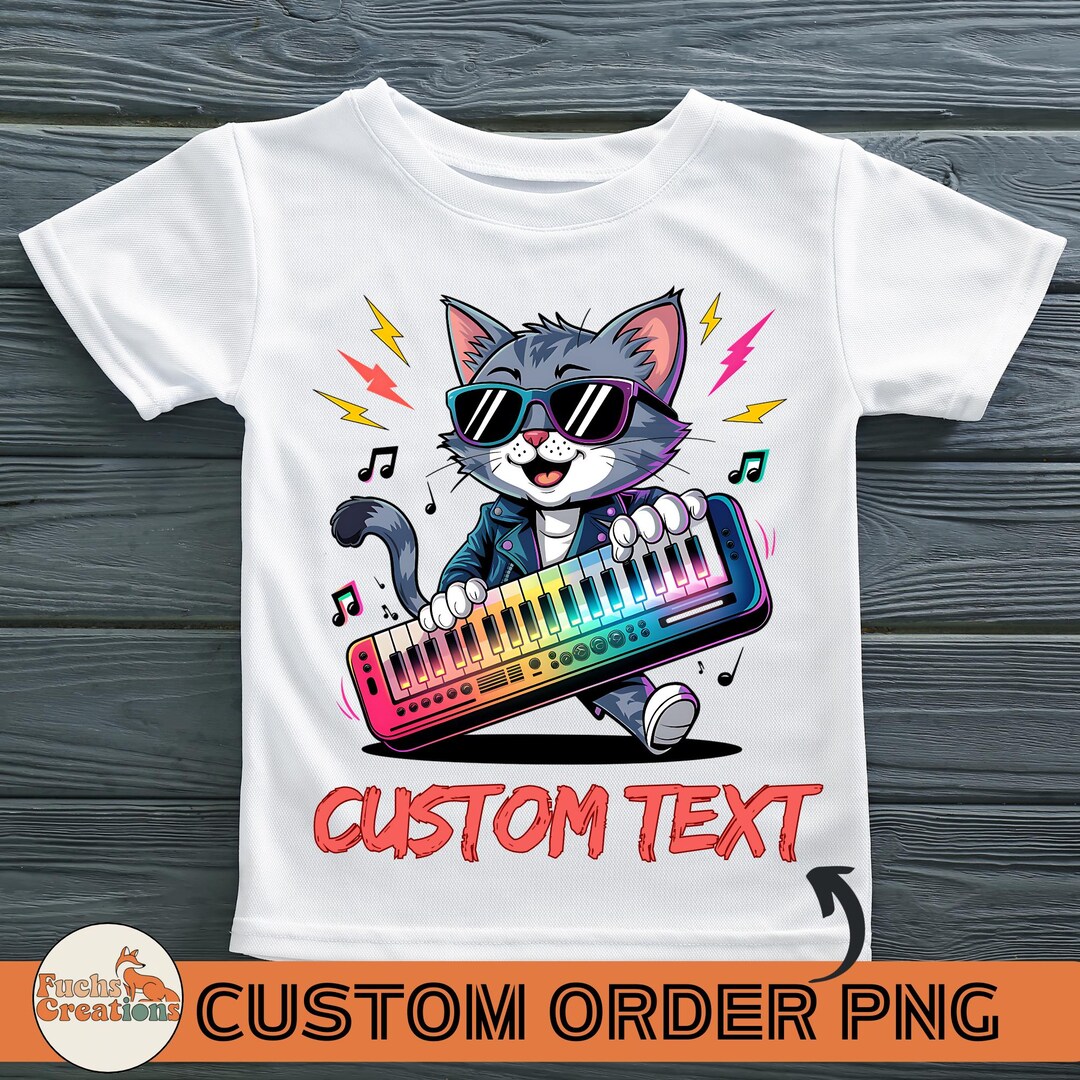 Custom Cat Playing Piano Png, Custom Keyboard Cat Png, Personalized ...