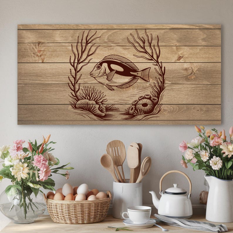 Blue Tang Fish SVG, Tropical Fish Clipart, Ocean Animal Clipart, Coral ...