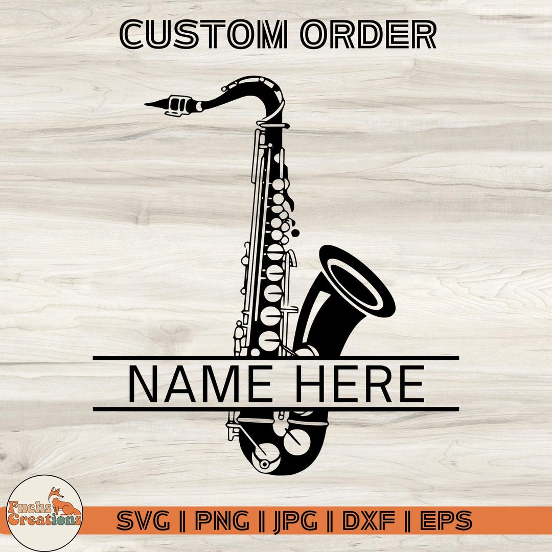 Custom Saxophone SVG: Personalized Jazz Clipart (digital Download) - Etsy