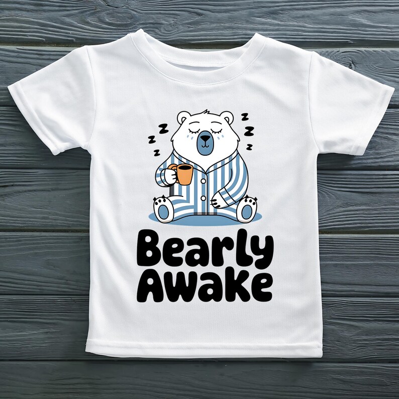 Bearly Awake Polar Bear Png, Sleepy Bear Clipart, Funny Coffee Lover ...