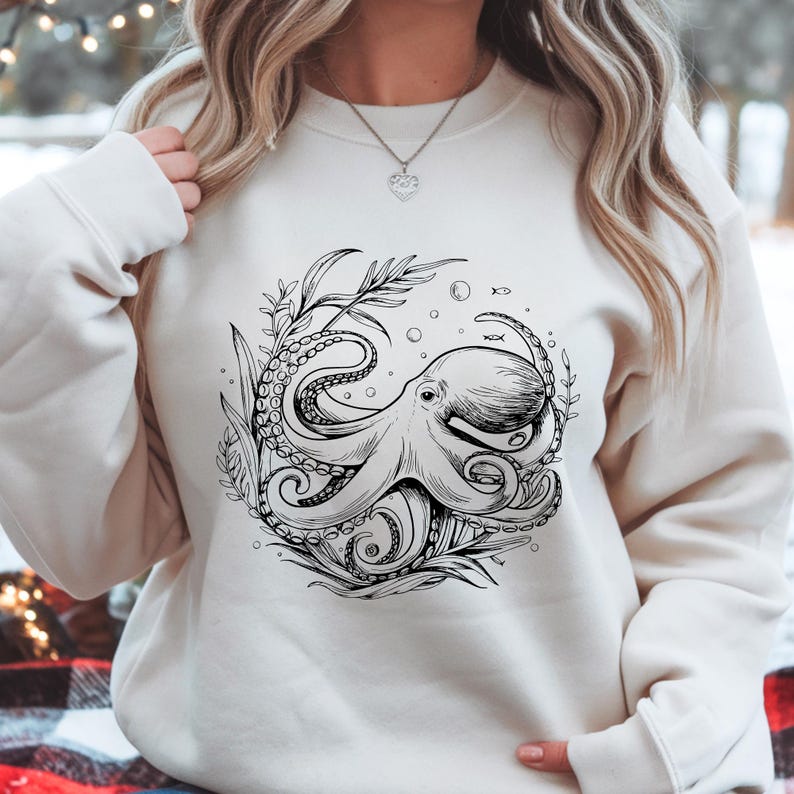 Octopus SVG, Printable Octopus, Detailed Octopus, Octopus Clipart ...