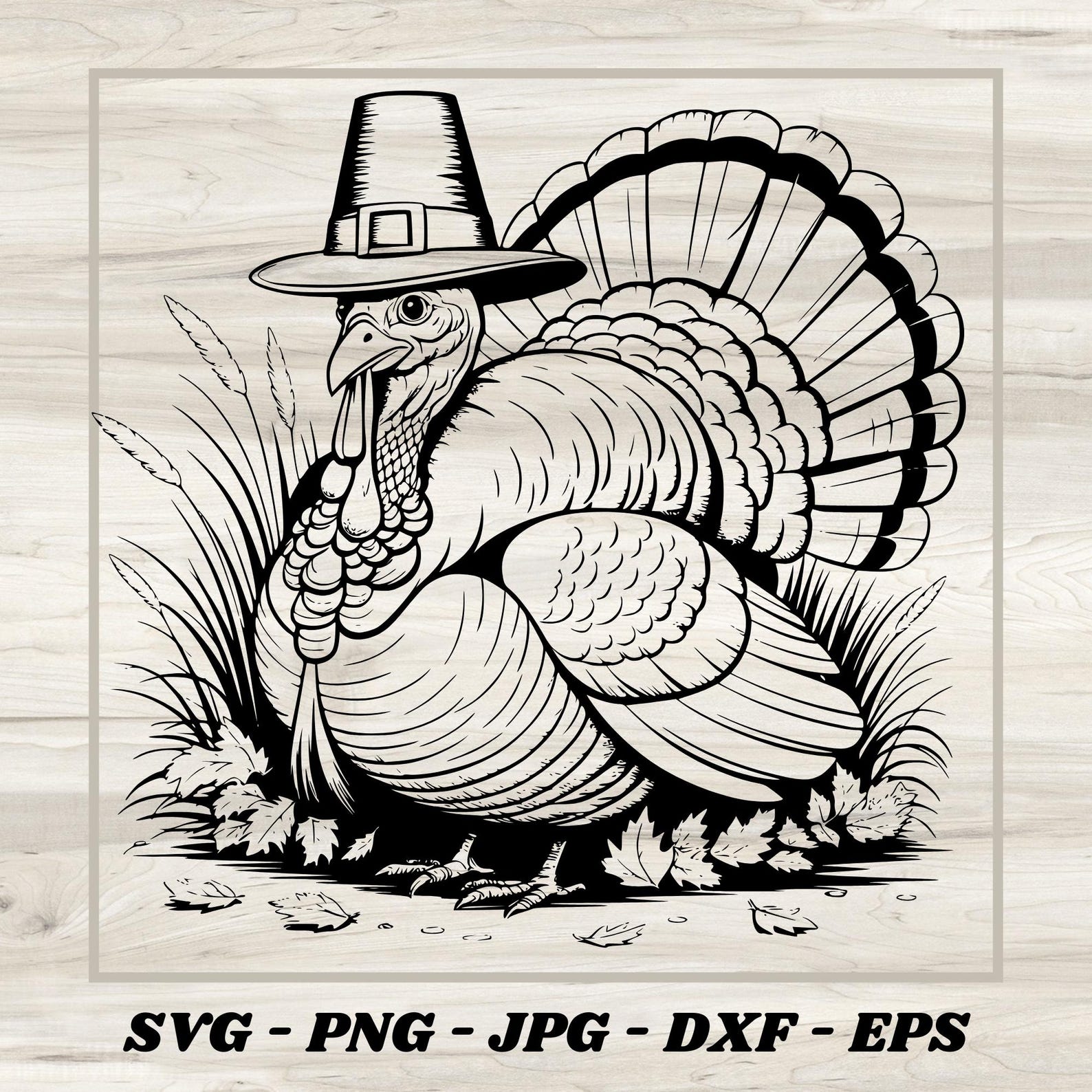 Thanksgiving Turkey SVG, Pilgrim Hat SVG, Turkey Digital Download ...