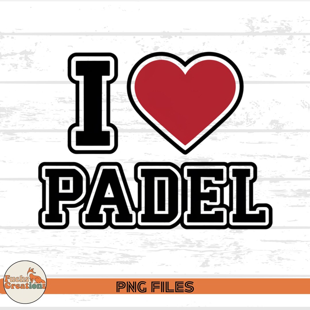 I Love Padel Design: Heart SVG, PNG (digital Download) - Etsy