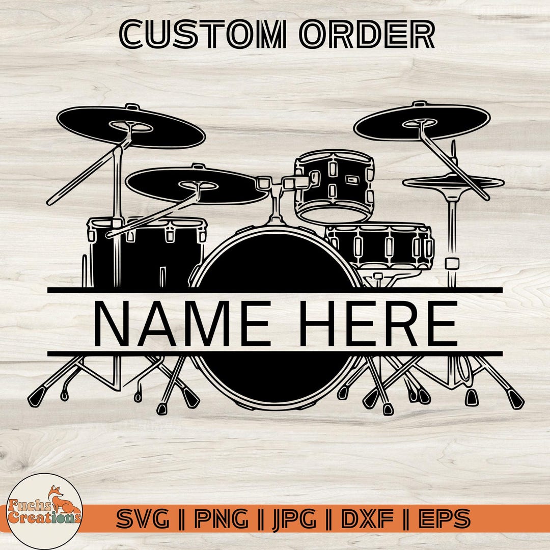 Custom Drum Set SVG File, Drum DXF, Drumset Svg, Drum Png, Music Drums ...