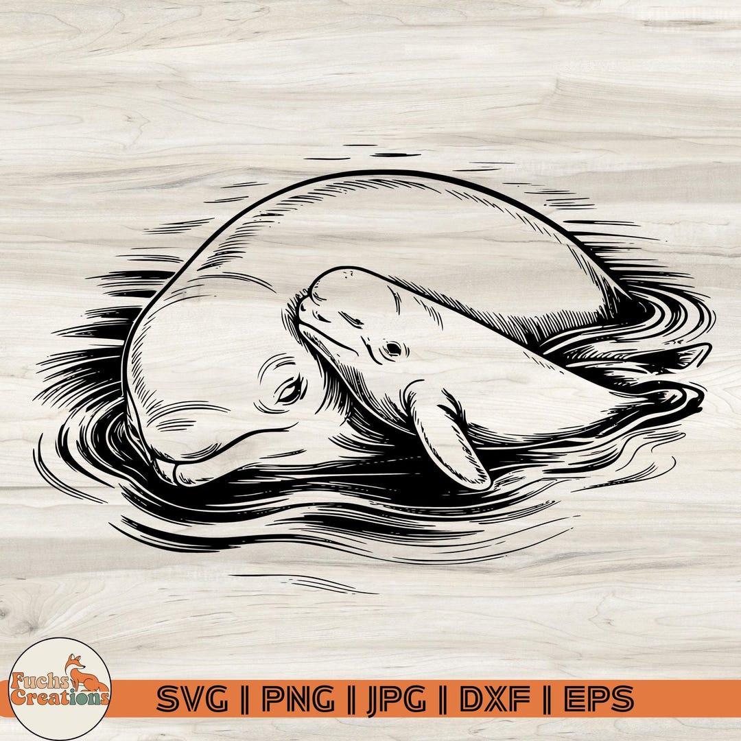 Beluga Whale SVG, Ocean Animal SVG, Underwater Scene SVG, Marine Life ...