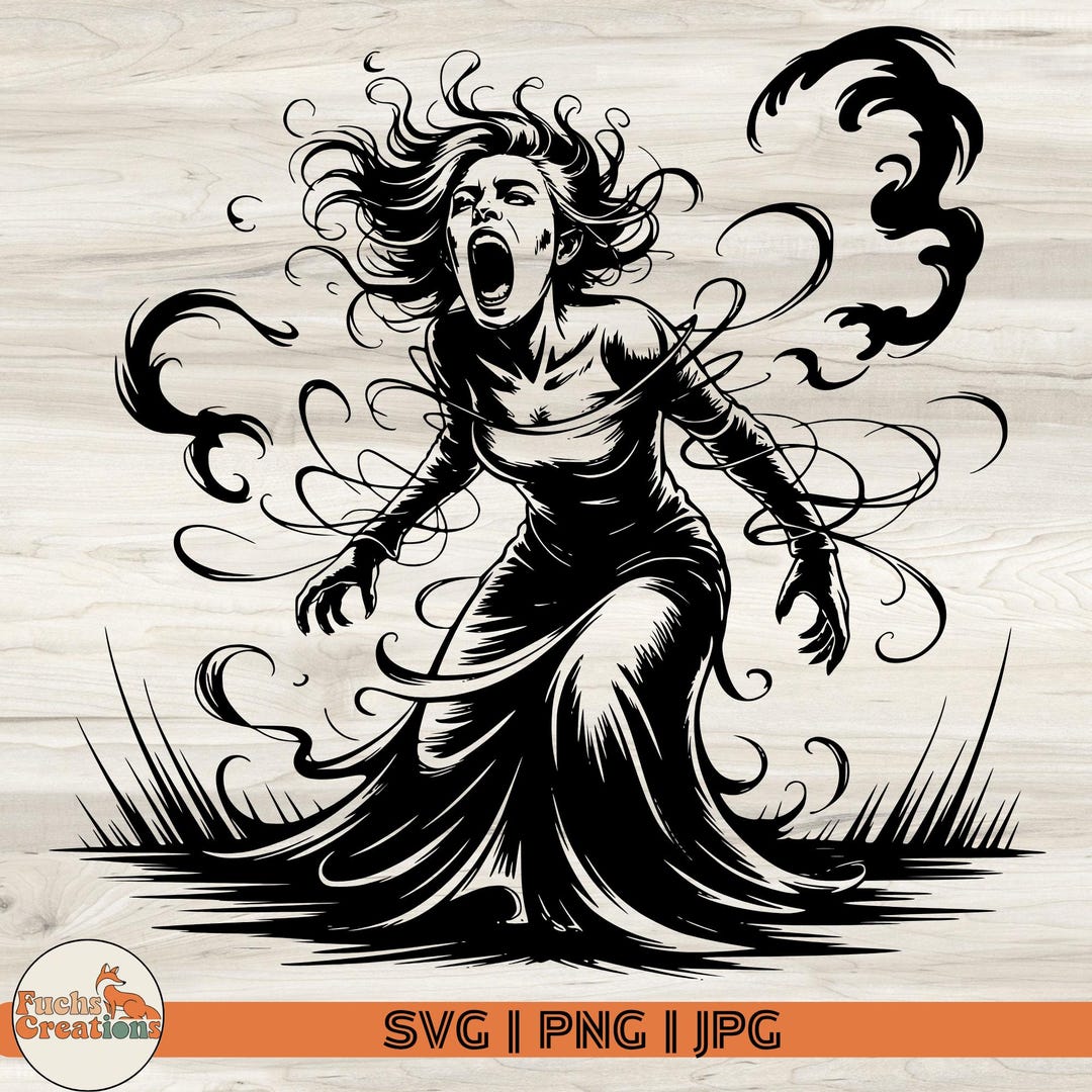 Banshee SVG Clipart, Screaming Ghost SVG, Irish Mythology SVG, Ghost ...