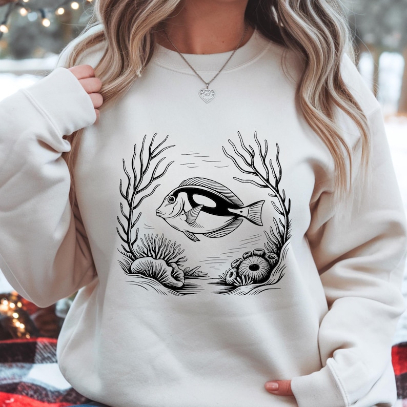 Blue Tang Fish SVG, Tropical Fish Clipart, Ocean Animal Clipart, Coral ...