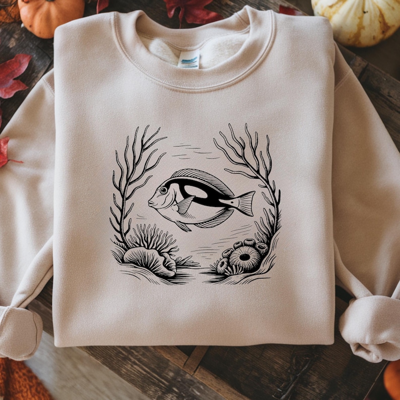 Blue Tang Fish SVG, Tropical Fish Clipart, Ocean Animal Clipart, Coral ...