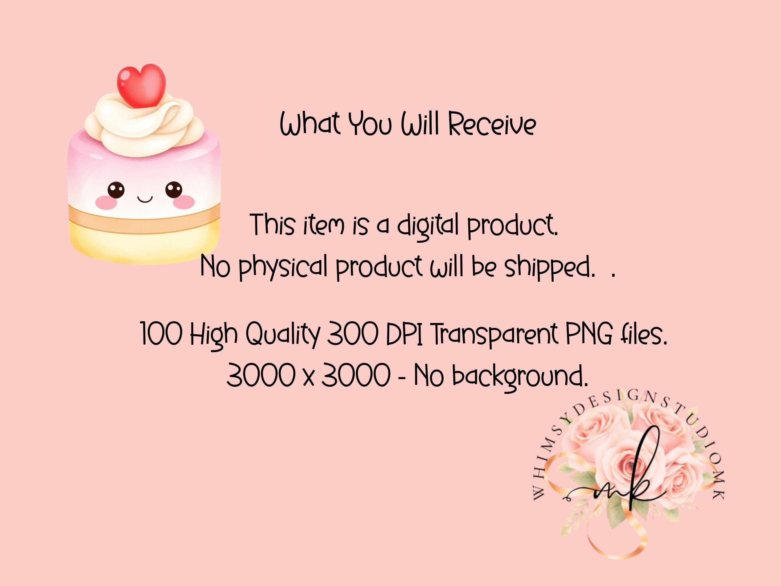 Cute Kawaii Cakes Clipart, Kawaii Food Illustration, Cake Art, Digital ...