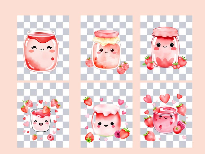 Kawaii Jam Clipart | Sweet Food PNG Illustrations (digital Download) - Etsy