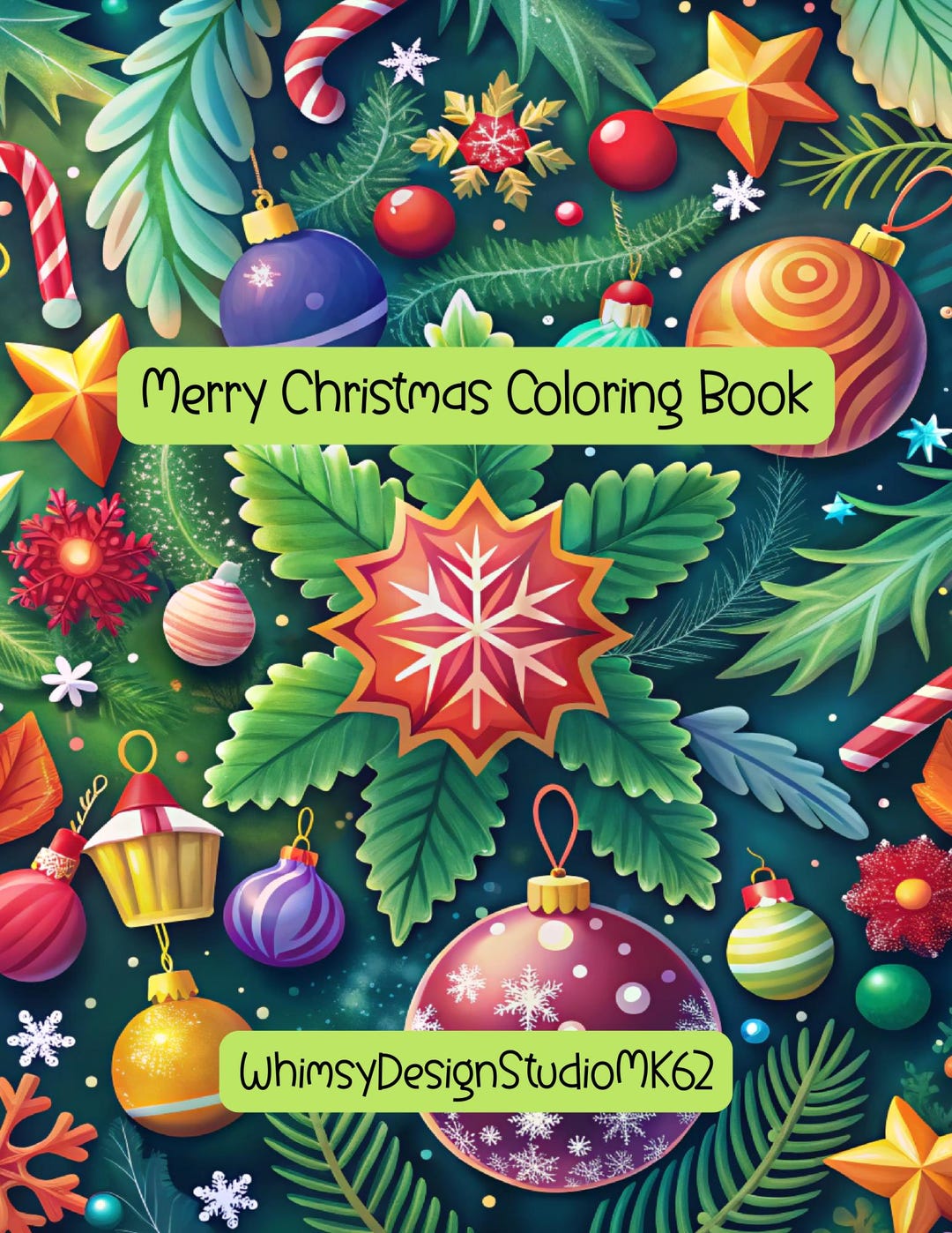 Merry Christmas Coloring Book, Holiday Kids Activity (printable) - Etsy