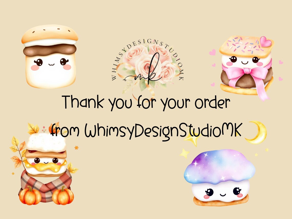 Cute Kawaii Smores Clipart, Camping Clipart, Cute Kawaii Food, Smores ...