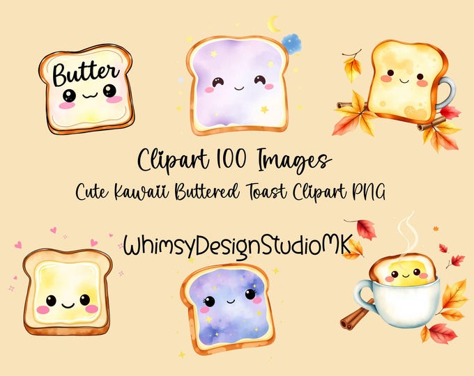 Cute Kawaii Printable Toasts Clipart / Commercial Use/ PNG - Etsy Canada