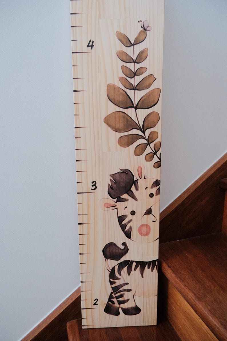 Zebra Growth Chart, Personalized Growth, Baby Nursery Decor, Measuring ...